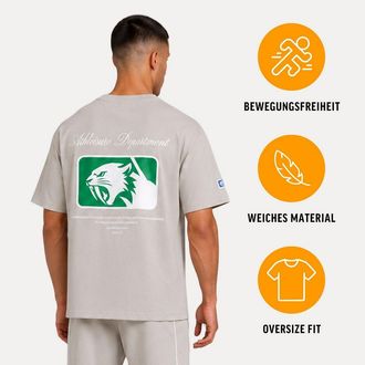 Smilodox T-Shirt Varendo, Oversize Shirt mit Backprint, aus Baumwolle, Streetwear & Gym Rundhals, 100% Baumwolle, weiches Material, f&uuml;r Training & Freizeit