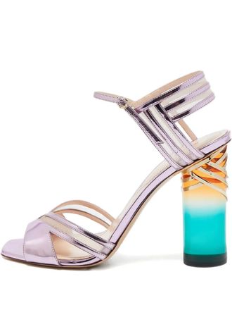 Nicholas Kirkwood sandales métallisées à talon épais - Violet