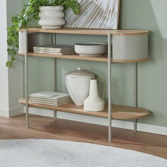 M&S Collection M&s - Console triple plateau 110x39x76 cm en bois et métal beige - erzka