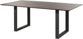 Massivmoebel24 Esstisch Akazie 220x100 braun lackiert / U-Beine anth. matt swiss edge