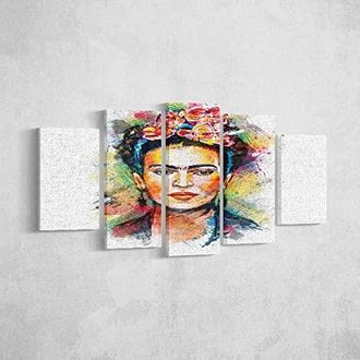 Homemania HM205PKNV-178 5-teiliges Wandbild, für Wohnzimmer, Schlafzimmer, mehrfarbig, Polyester, Holz, 100 x 3 x 60 cm, 100 x 60 cm