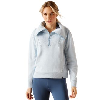 Ariat Womens Fern 1/2 Zip Sweatshirt Long Sleeve in Heathered Glacier Lake, Size X-Small, by Ariat