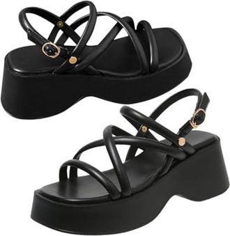 Yardwe Sandales Femme &eacute;t&eacute; Talon Compens&eacute; &Eacute;paisses Antid&eacute;rapantes Confortables Plates Mode