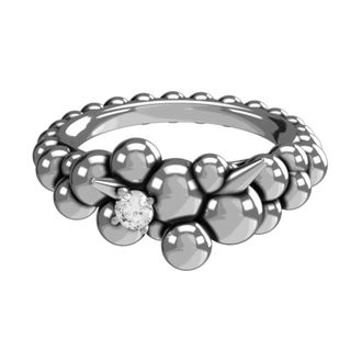 John Richmond Ring mit spitzen Perlen und Diamant - - Accessories - Damen - Grau - ONE SIZE
