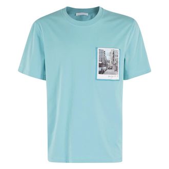 Helmut Lang Homme, Tops, Bleu, Taille: M T-Shirt Trendy Pstcard
