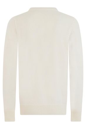 Stone Island Mens Crew Neck Sweater Virgin Wool Ivory Sweatshirts