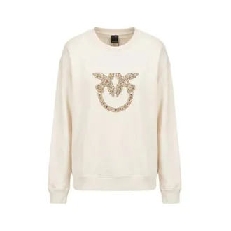 Pinko Pinko, Femme, Sweatshirts et sweats &agrave; capuche, Beige, Taille: 38 FR SweaT-shirt Nelly