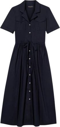 Brooks Brothers Femme, Robes, Bleu, Taille: 36 FR Robe-chemise midi en coton ceintur&eacute;e avec poches