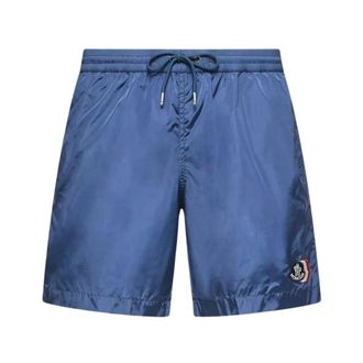 Moncler Logo-Patch Badeshorts - - Swimwear - Herren - Blau - S