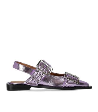Ganni BALLERINE SLINGBACK LILAS AVEC BOUCLES GANNI