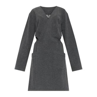 Maison Margiela Woll-Strickjacke mit G&uuml;rtel - - Knitwear - Damen - Grau - S