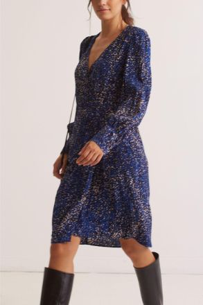 Gerard Darel Robe portefeuille en cr&ecirc;pe imprim&eacute; - JOE - Electrique