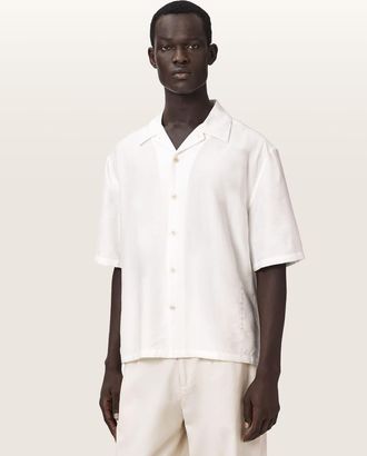 AllSaints Purley - Chemise &agrave; manches courtes - Blanc terne