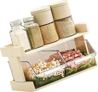 CHICIRIS Mehrschichtige K&uuml;chenregal-Organizer-Schubladen-Aufbewahrungsbox f&uuml;r Obst und Gem&uuml;se (2 Etagen)