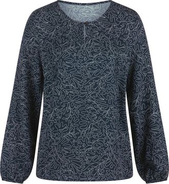 Peter Hahn Bluse Rundhals-Ausschnitt Peter Hahn blau