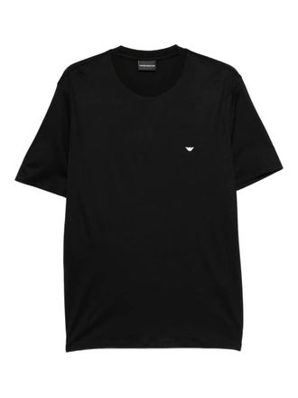 Emporio Armani T-Shirt mit Logo-Stickerei - Schwarz