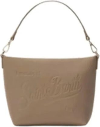 MC2 Saint Barth Hobo Bags - Structured Brown Textured Leather Shoulder Bag - Gr. unisize - in Braun - f&uuml;r Damen