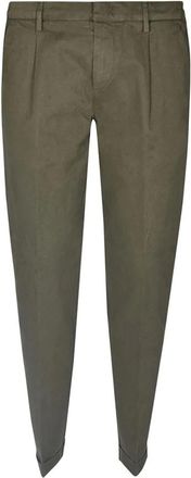 Fay Homme, Pantalons, Vert, Taille: W30 Pantalon Pliss&eacute; en Twill de Coton