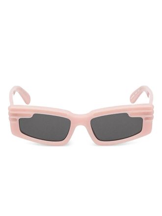 Fiorucci Geometrische Wing Sonnenbrille mit drei Gläsern - Rosa