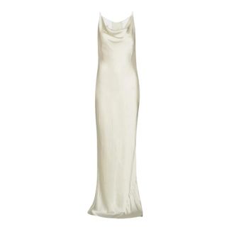 Rotate Rotate Birger Christensen, Femme, Robes, Beige, Taille: 36 FR Robe Longue Nuisette Cr&egrave;me