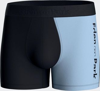 Eden Park Boxer En Jersey De Coton Stretch Bicolore Marine Et Ciel