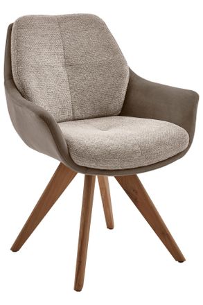 Valnatura Armlehnstuhl, Taupe, Eiche, Holz, Textil, Wildeiche, massiv, Stativgestell, 62x83.5x65 cm, Stoffauswahl, Typenauswahl, Gestellauswahl, Esszimmer, St&uuml;h