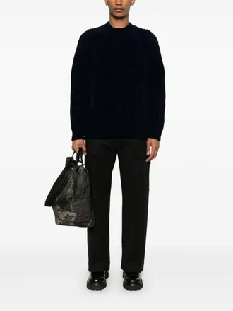 Junya Watanabe Ribbed Wool-Blend Sweater - Black