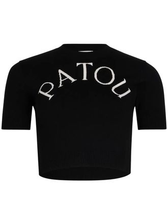 Patou débardeur crop à logo en jacquard - Noir