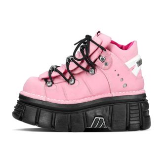 New Rock Rosa Negro Acero Tower Schuhe - - Shoes - Damen - Rosa - 37 EU
