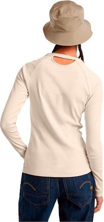 G-Star G-Star Damen Slim Rib Keyhole Top, Weiß (Chalk D25026-D850-127), M