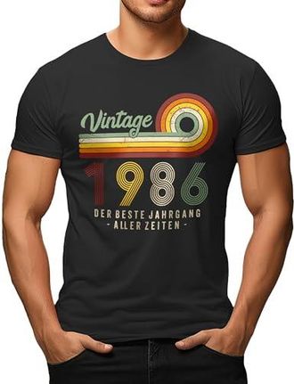 Lobo Negro T-Shirt Homme 40 Ans, Vintage Ann&eacute;e 1985 - 40 Ans &agrave; la Perfection, Id&eacute;e Cadeau Homme Anniversaire, S&eacute;rigraphie Durable, Fabriqu&eacute; en Allemagne, &Ouml;KO-TEX