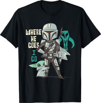 Star Wars The Mandalorian and Grogu Where He Goes, I Go T-Shirt