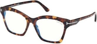 Tom Ford Femme, Accessoires, Brun, Taille: 53 MM Blue Block Square Opticals