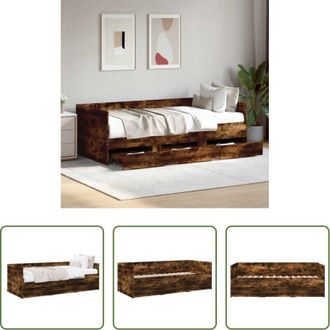 vidaXL vidaXL G&auml;stebett - Tagesbett mit Schubladen ohne Matratze R&auml;uchereiche 90x190 cm
