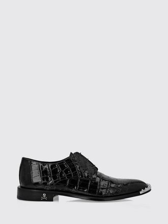 Philipp Plein Spitze Derby-Schuhe aus geb&uuml;rstetem Leder in Kroko-Optik