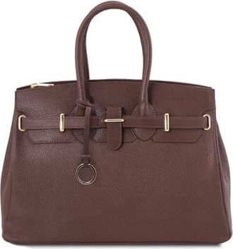 Tuscany Leather Tuscany Leather - TL Bag - Sac à Main pour Femme avec Finitions Couleur Or (Café)