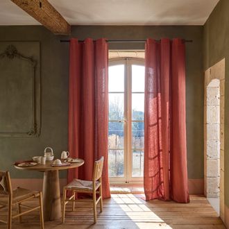 Madura Rideau &Agrave; Oeillets Dor&eacute;s Nino Brique et feston - ORANGE