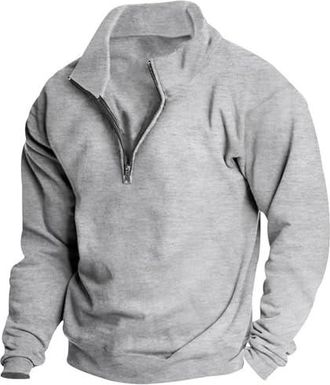 Generic Sweat-shirts homme &agrave; fermeture &eacute;clair quart 1/4 fermeture &eacute;clair pull polaire casual v&ecirc;tement de travail sweat-shirts col zipp&eacute; pulls polaire jumpers 