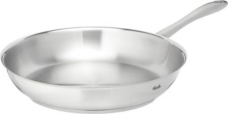 FISSLER Catania/Edelstahl-Bratpfanne (28 cm) - robuste, unbeschichtete Pfanne aus hochwertigem 18/10 Edelstahl, thermic-Boden, hitzebeständig bis 230 °C, indu