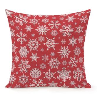Generic Zierkissenbez&uuml;ge Weihnachtliche Wei&szlig;e Schneeflocken Rot Cushion Covers Fashion Pillow Cases Quadratische Throw Pillow Covers for Schlafzimmer Autositz