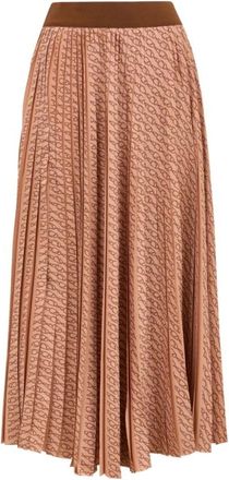 Herno Femme, Jupes, Brun, Taille: 38 FR Leather Midi Skirt