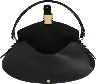 Ganni Womens Bag B-Kat Black Recycled Leather Shoulder