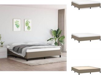 vidaXL Bettgestell ohne Matratze Taupe 160x200 cm Stoff - Bettrahmen - Doppelbett - Lattenrost - Holzrahmen - Massivholzbette