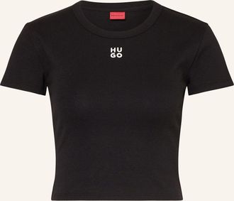 HUGO BOSS Hugo Cropped-Shirt Delanor schwarz