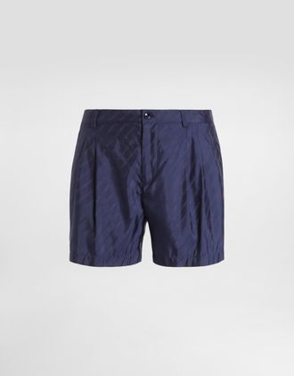 Dolce & Gabbana Bade-boxershorts Aus Logo-jacquard - Mann Beachwear Blau 52