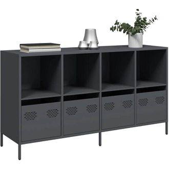 vidaXL Vidaxl - Buffet anthracite 135x39x73,5 cm acier lamin&eacute; &agrave; froid