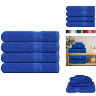 vidaXL Saunat&uuml;cher 4 Stk. Blau 80x200 cm 360 g/m&sup2; 100% Baumwolle - Saunatuch - Saunat&uuml;cher - Handtuch - Handtuch Mit Schlaufe