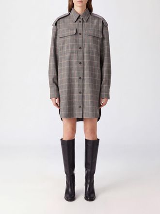 Stella McCartney Kariertes Woll-Minikleid von im Hemdblusenstil mit &uuml;berschnittenen Schultern und aufgesetzten Taschen