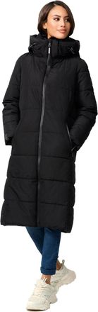 Marikoo Damen Winterjacke Stepp Winter Jacke gesteppt lang warm Kapuze B989 [B989-Zurar-Schwarz-Gr.XL]