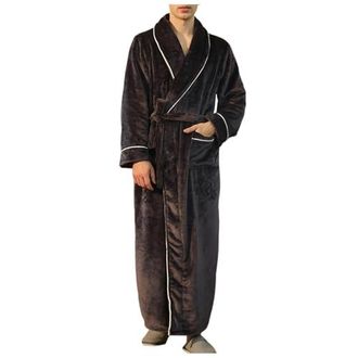 Generic Pyjama pour homme - Ensemble pyjama - Peignoir dhiver - Gants de toilette pour homme - Grande taille - Peignoir long dhiver f25